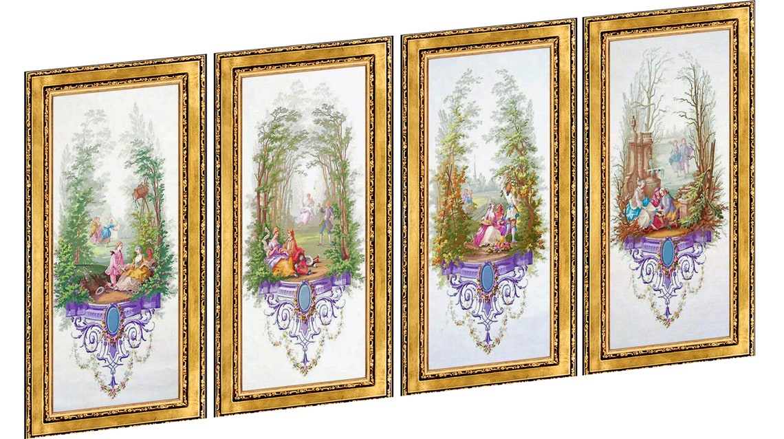 Victorian Wall Panels Wallpaper 1 12th or 1 24th Scale 25 - Etsy