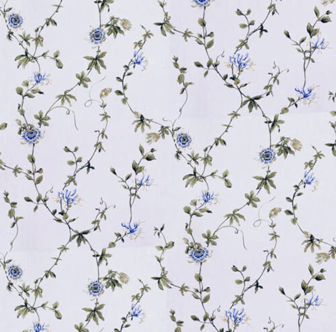 Dolls House Wallpaper 1/12th or 1/24th Scale Quality Paper Blue Floral ...