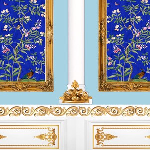 Dolls House Wallpaper 1/12th Scale Blue Quality Paper Miniature #317 - Etsy