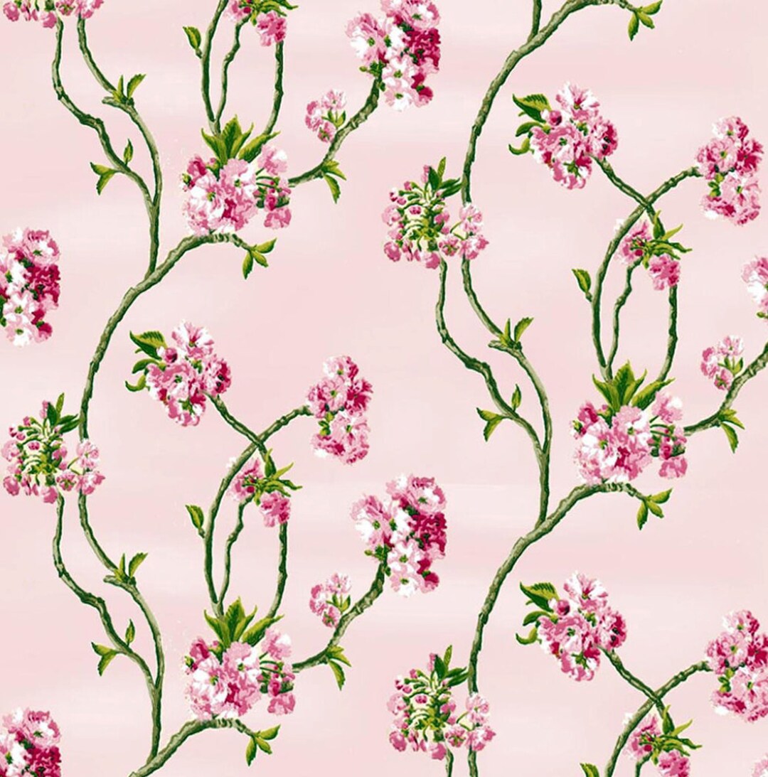 Dolls House Wallpaper 1/12th or 1/24th Scale Quality Paper Pink Blossom ...