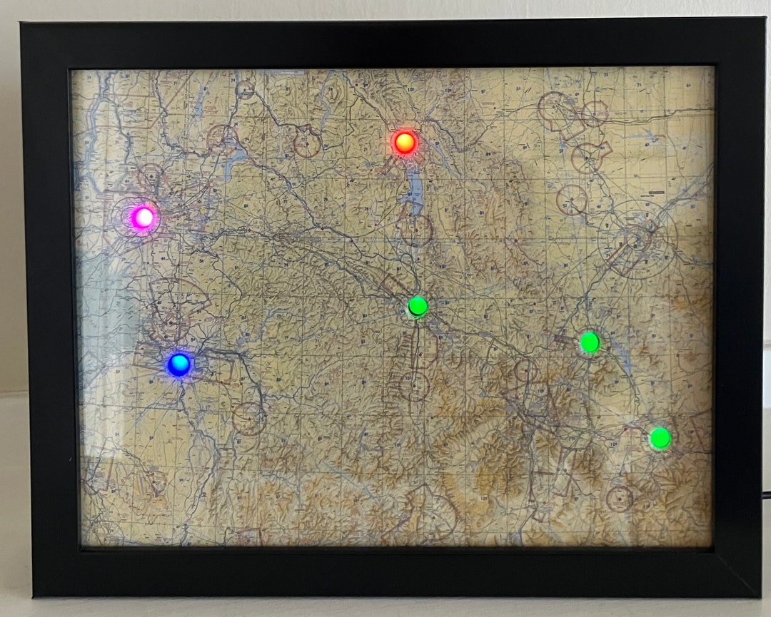 Custom Aviator METAR Weather Map (your Choice of 6 Airports Included ...