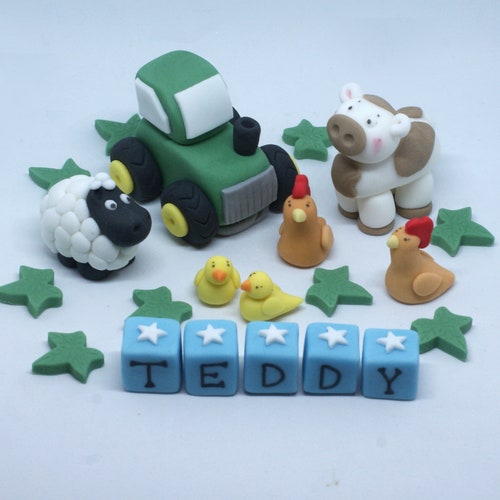 Edible Tractor Ted Cake Topper personalised | Etsy