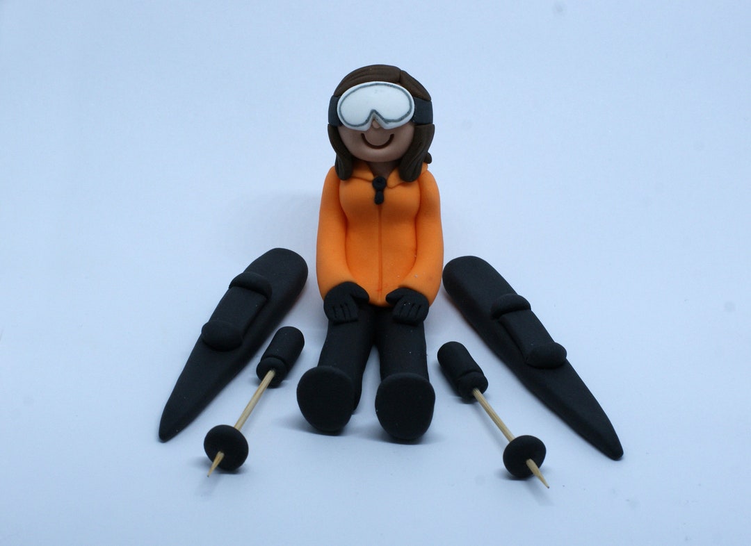 Handmade Edible Personalised Female Sugar Skiing Skier Birthday Cake ...