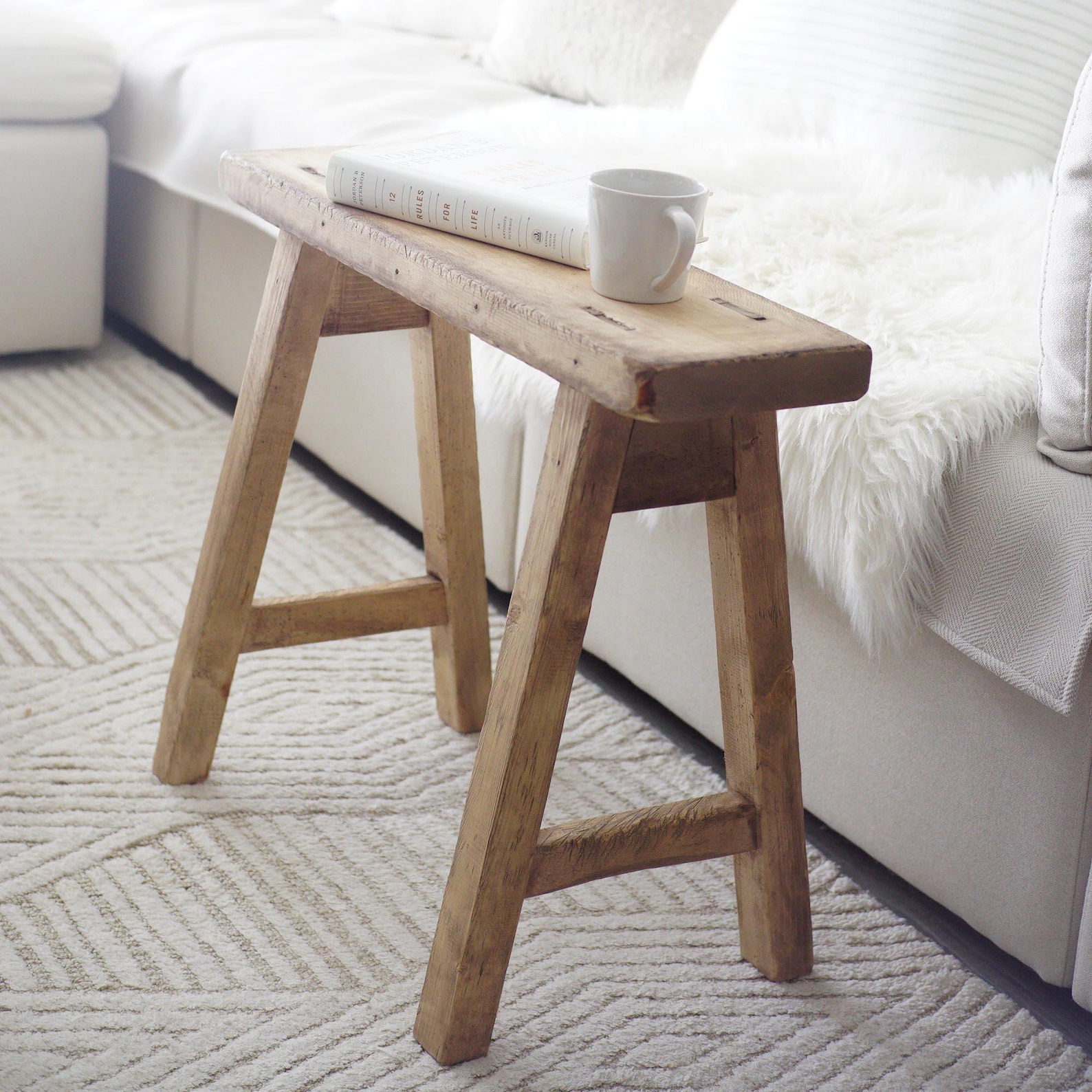 Mini Bench | Side Table | Rustic| Vintage Style | Wooden Bench ...