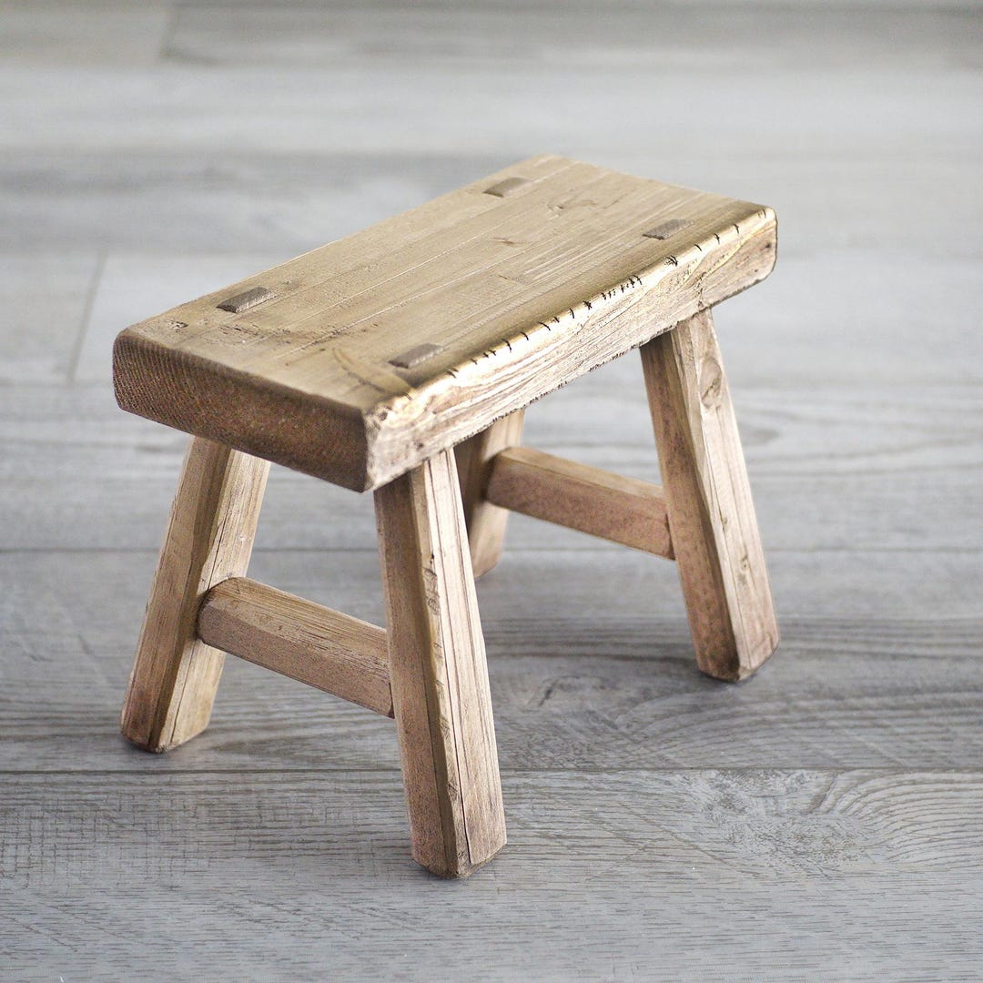 Rustic Wooden Step Stool | Farmhouse Decor Plant Stand - Etsy