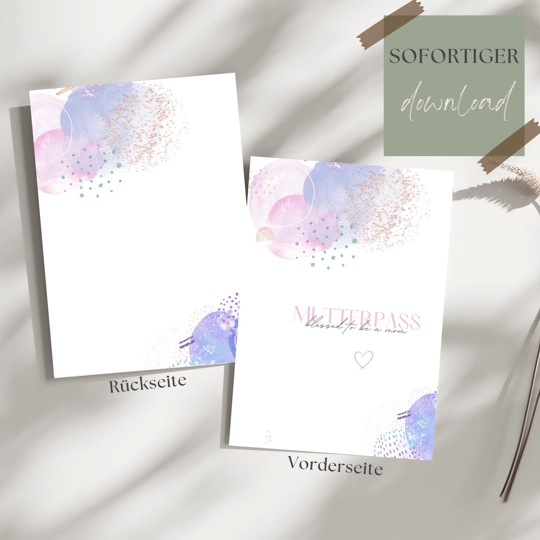 Maternity Pass Cover to Print • Printable Pregnancy • PDF Download for ...