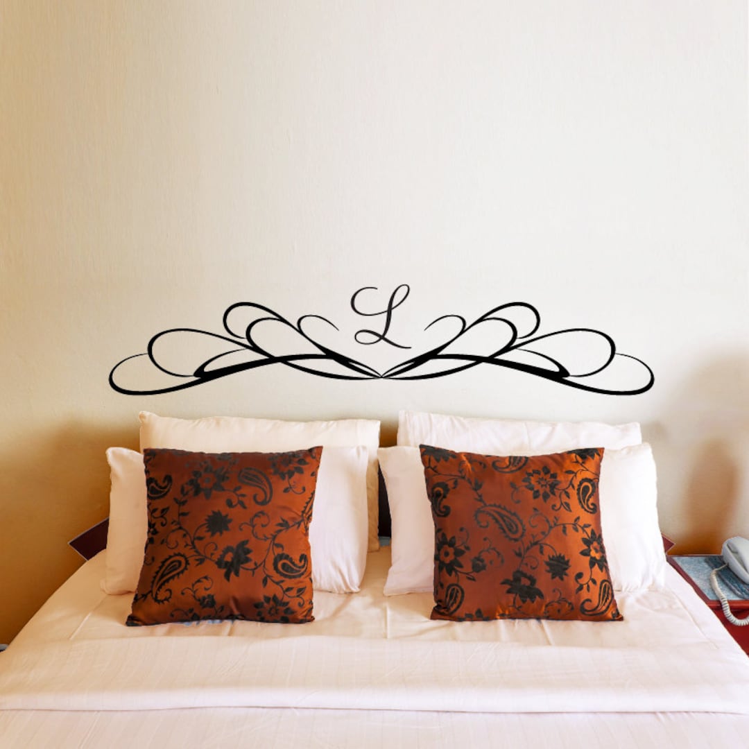 Headboard Wall Decal Customized With Your Initial - Etsy