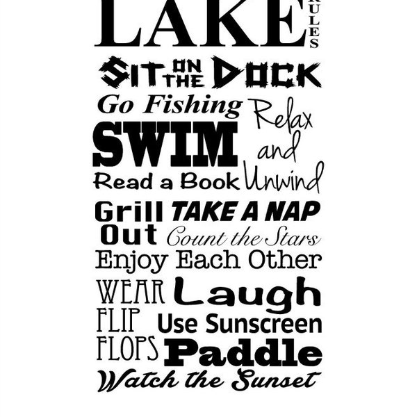 Lake House Rules - Etsy