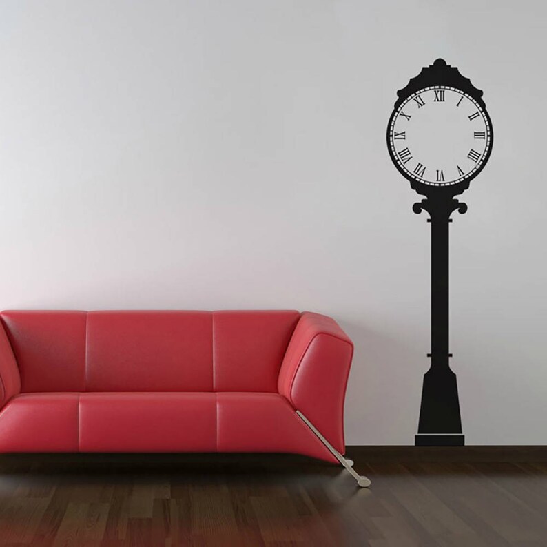 Unique Wall Clock Vinyl Decal Life Size City Street Clock in - Etsy