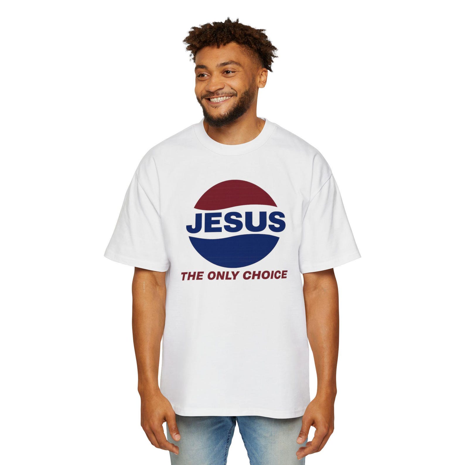 Vintage Jesus Graphic T-shirt: Heavyweight Oversized Christian Faith ...