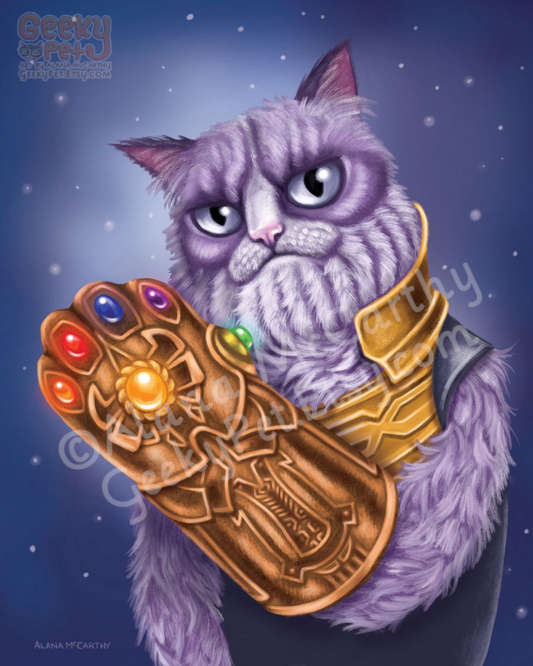 Gauntlet Cat - 8 X 10 Art Print - Cat With the Powerful Gauntlet - Etsy