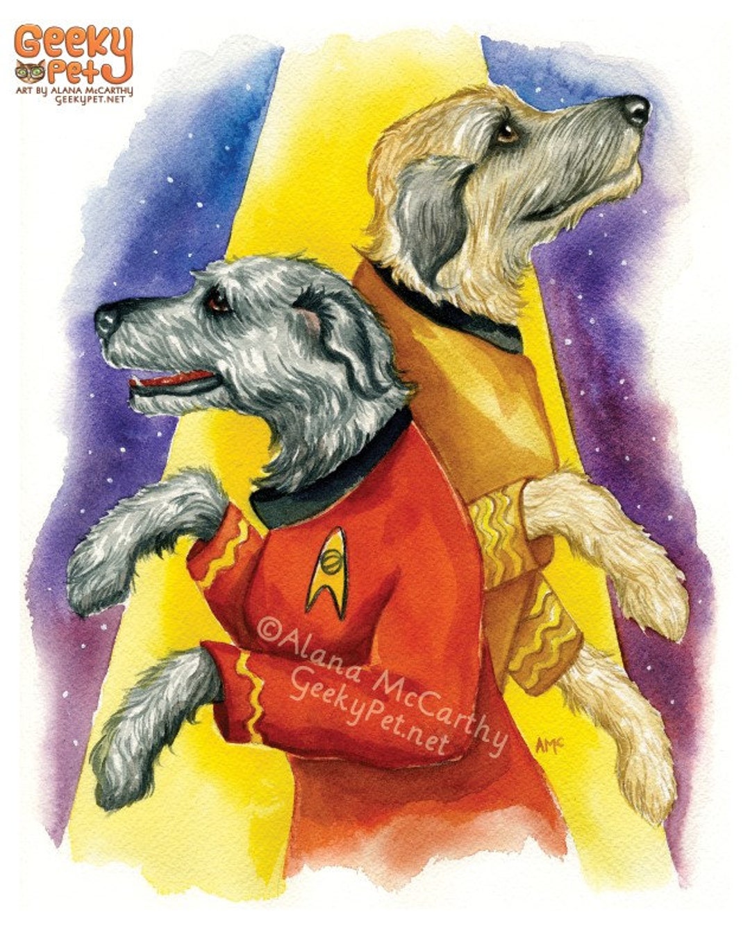 Sci-fi Dogs - Watercolor 8x10" Print - These Dogs Are on a Mission to ...