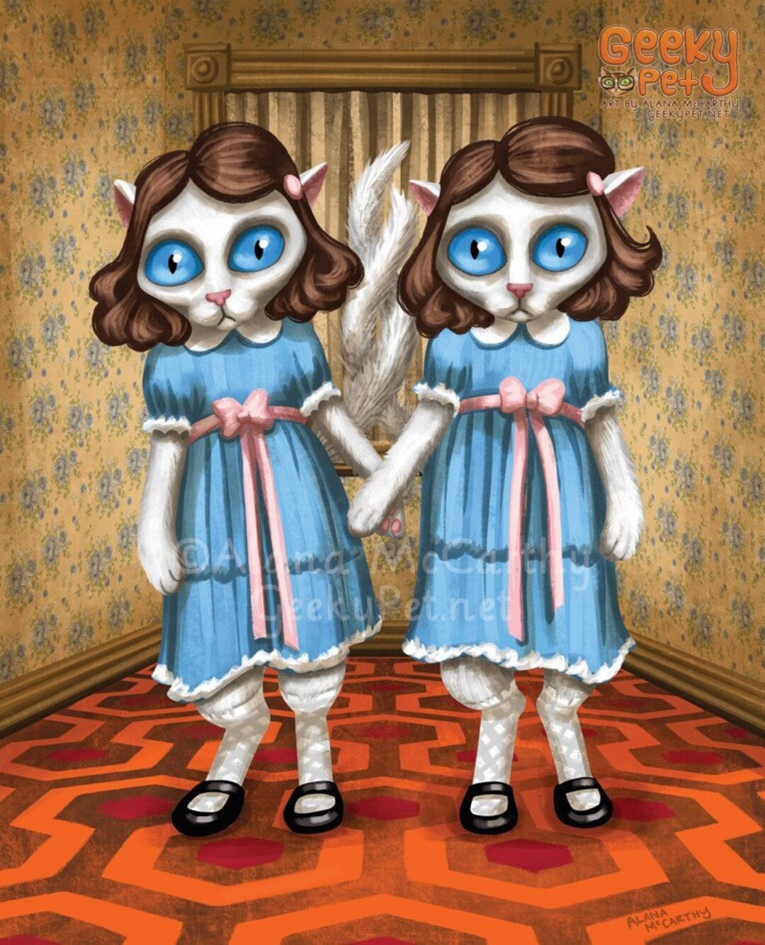 Creepy Twins Cats- 8x10 Art Print - Etsy