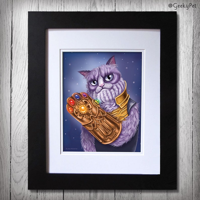 Gauntlet Cat 8 X 10 Art Print Cat With the Powerful - Etsy