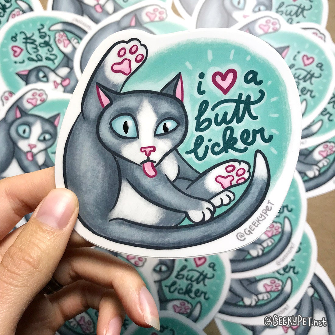 I Love a Butt Licker 4 Vinyl Sticker for Cat Lovers | Etsy