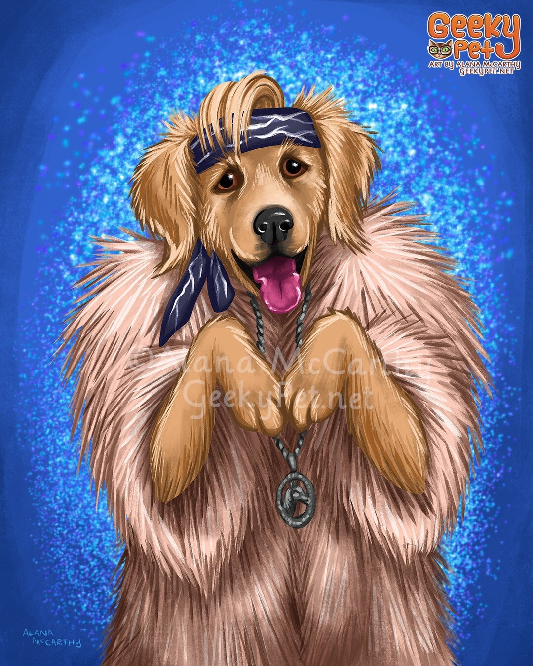 Ken Dog - 8x10 Art Print - This Stylish Golden Retriever is Looking for ...