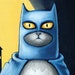Bat Cat 8x8 Art Print With a Sleek Cape and Eyes That Gleam in the Dark ...