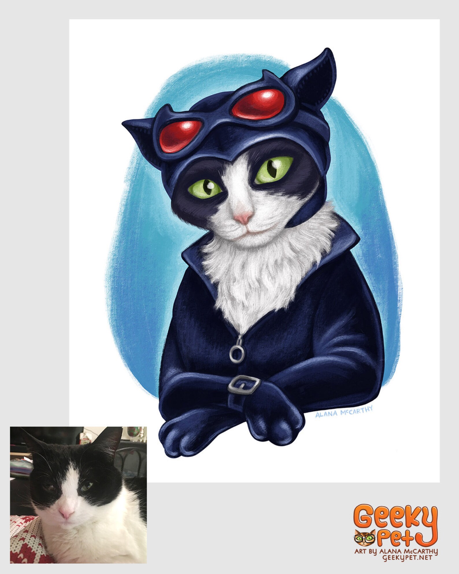 Geeky Pet Bust Portrait - 8x10" to 16x20" Includes High Res Digital ...