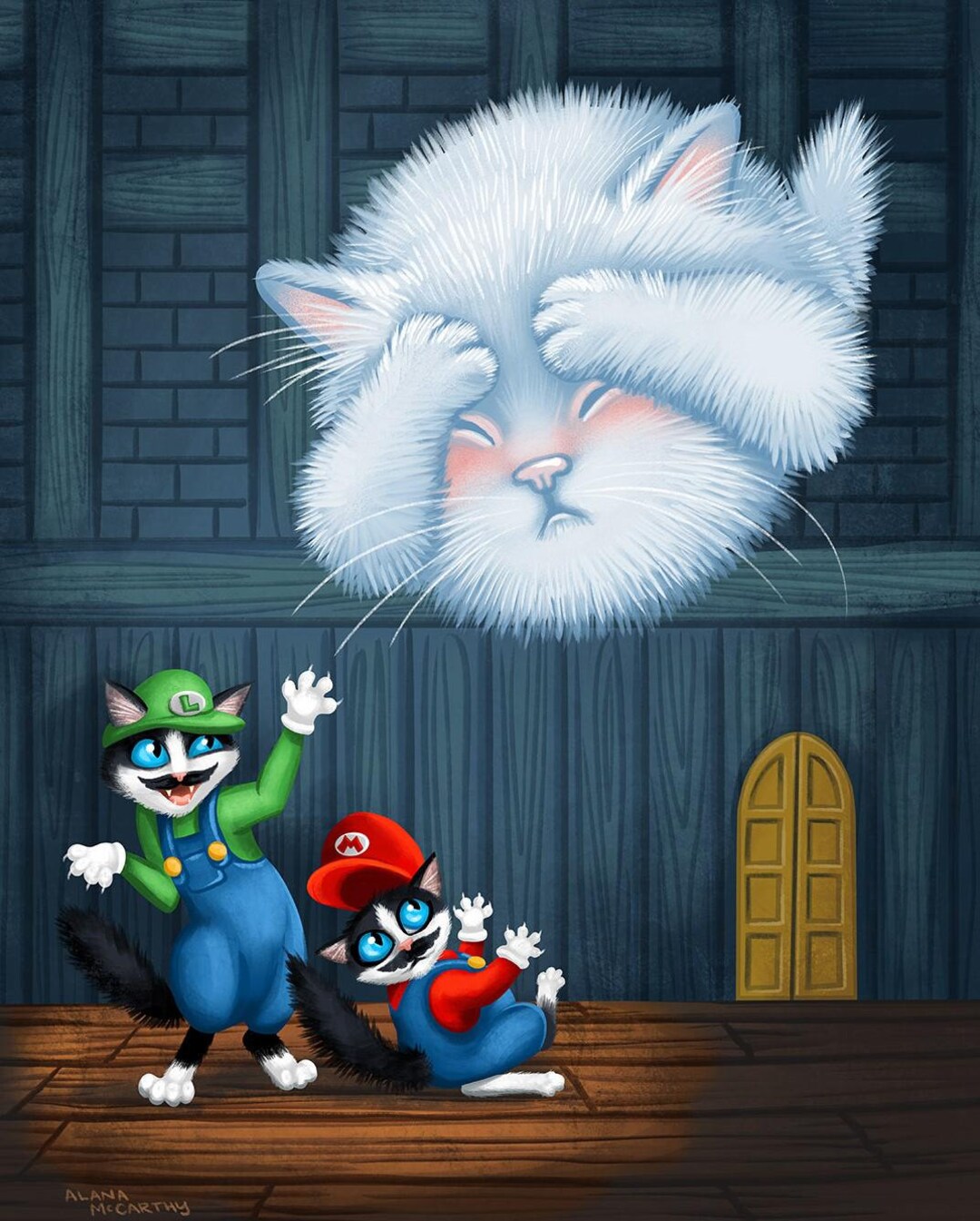 Super Jumpman and Boo - 8x10 Art Print - Etsy