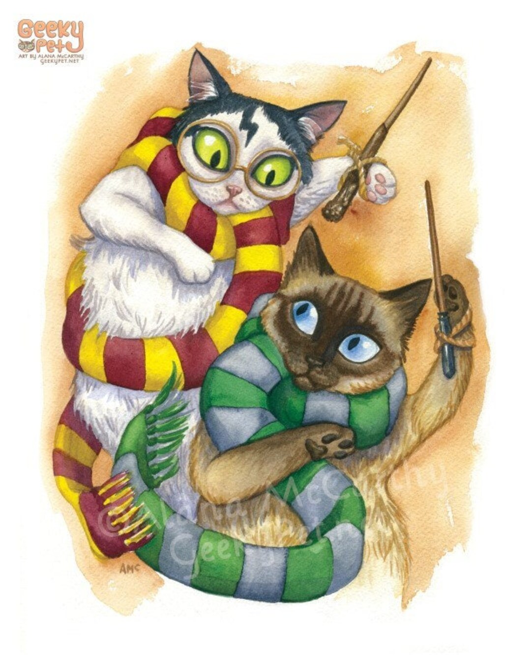 Wizard Cats - 8 X 10 Art Print - Wizard Cats Are Here to Sprinkle a Bit ...