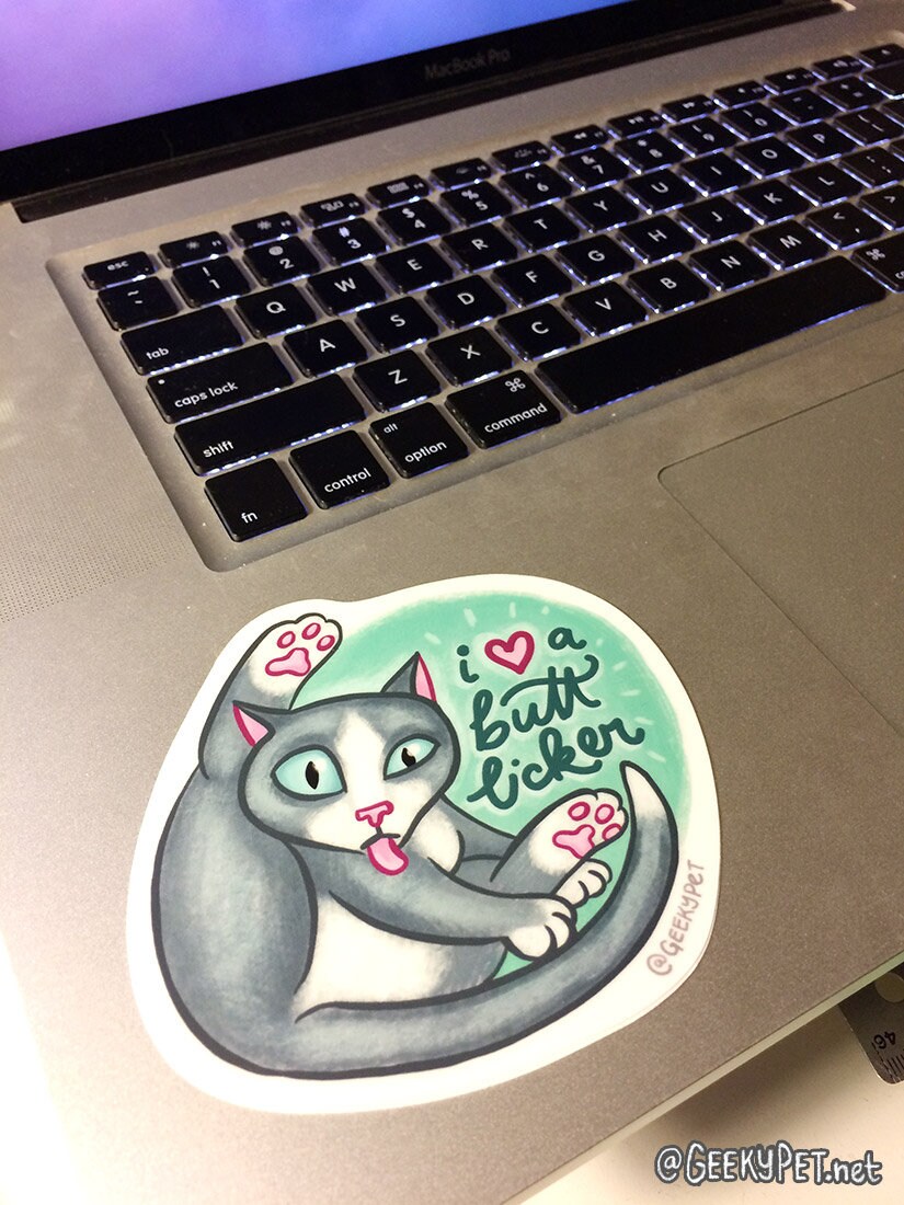 I Love a Butt Licker 4 Vinyl Sticker for Cat Lovers | Etsy