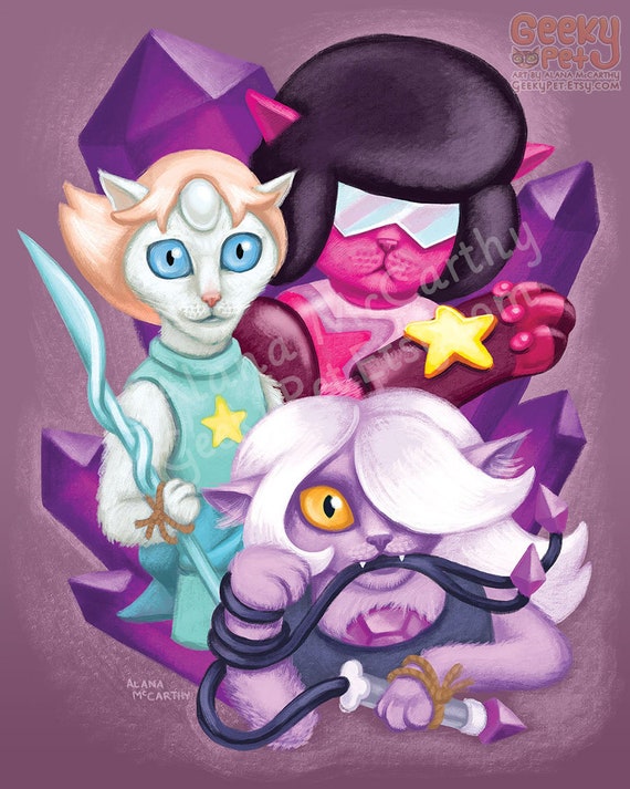 Crystal Cats 8 X 10 Art Print - Etsy