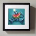 Robowatermelon - 8 X 8 Art Print - Funky Retro Robot Eating Watermelon ...