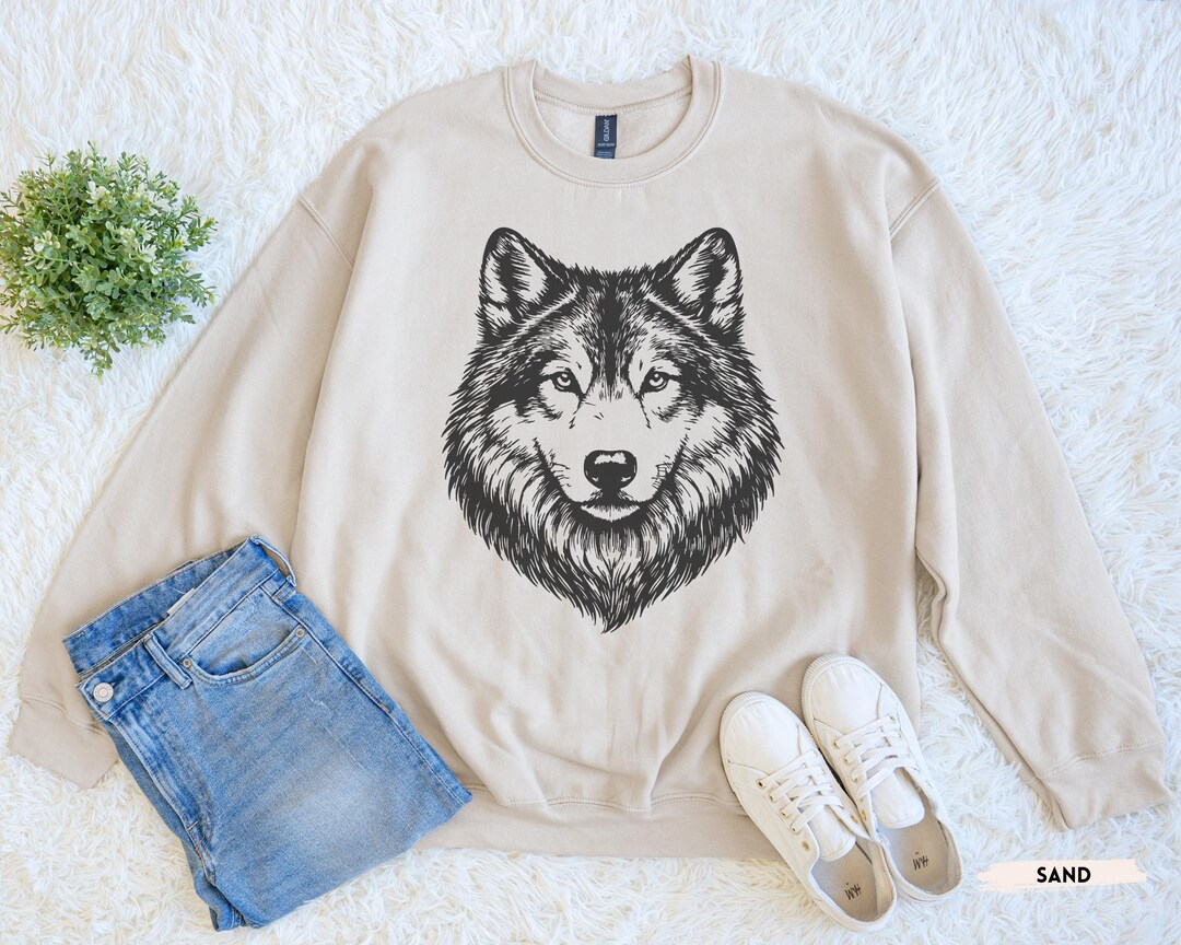 Timber Wolf 90s Retro Sweatshirt, Vintage Nature Unisex Crewneck ...