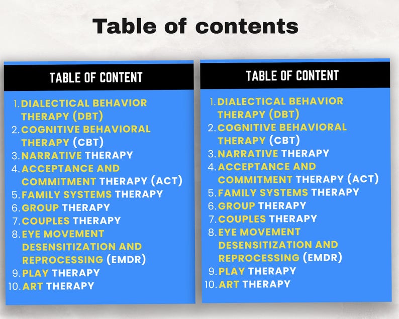 Therapeutic Modalities Cheat Sheet | CBT, DBT, Psychotherapy (digital ...