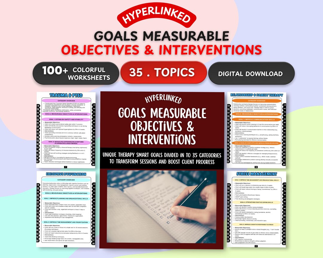 Therapy SMART Goals Objectives Guide: Treatment Planning, Progress ...