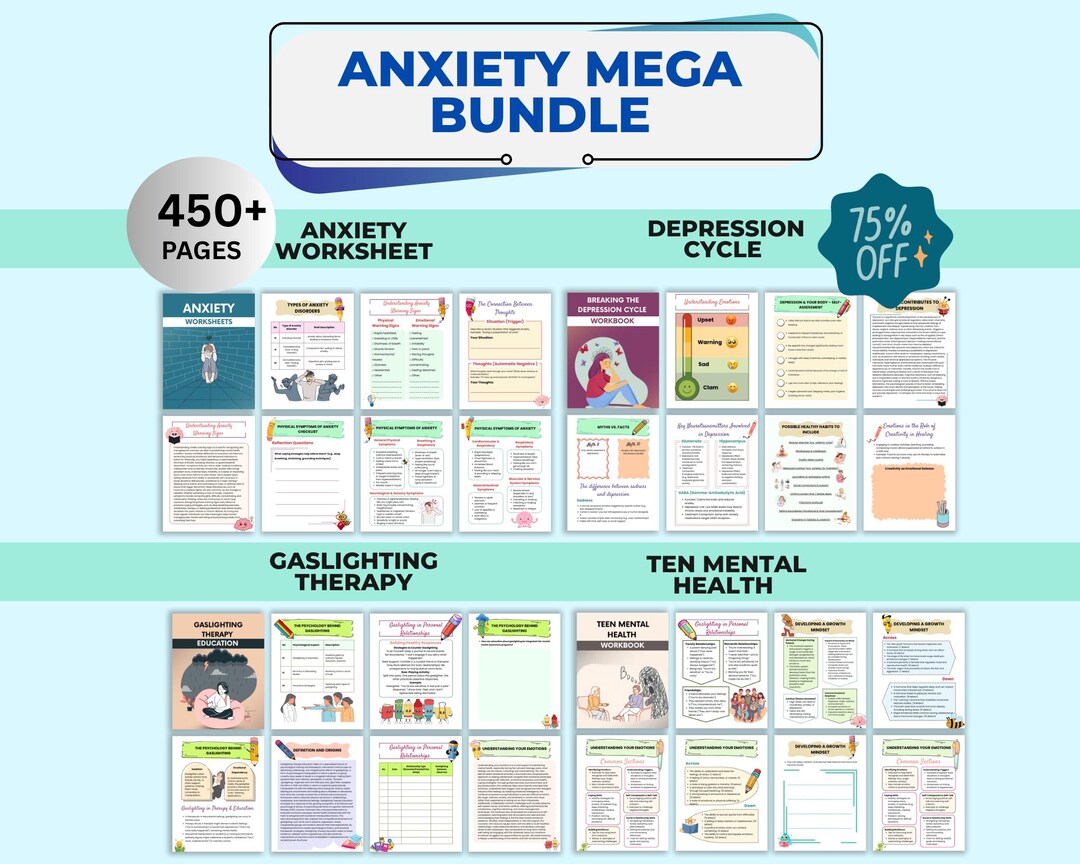 Anxiety Mega Bundle: Mental Health Worksheets for Teens & Adults ...