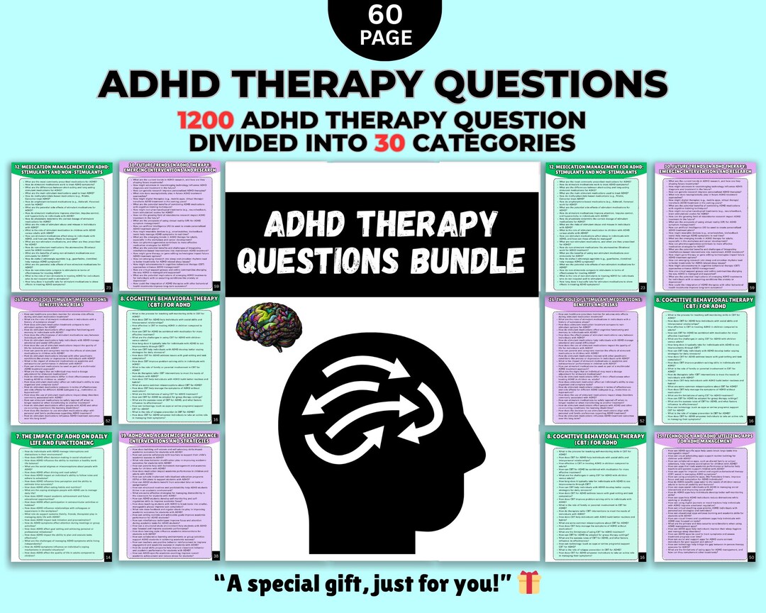 ADHD Therapy - Questions Bundle, Coping Strategies, Diagnosis ...