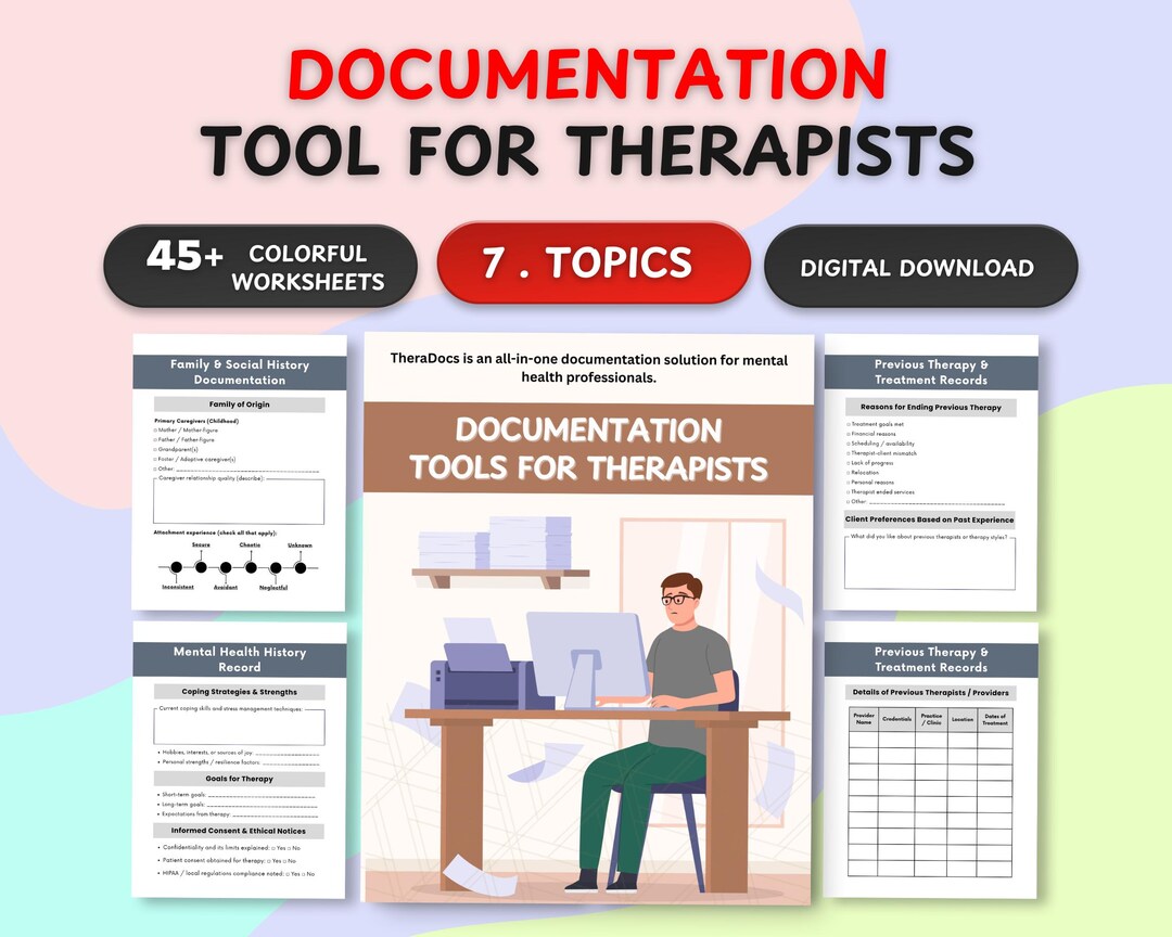 Therapist Documentation Toolkit, Mental Health Forms (digital Download ...