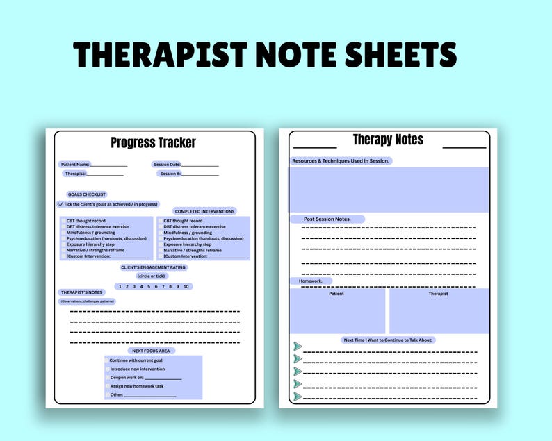 Therapist Progress Note Template: Counseling Documentation - Etsy