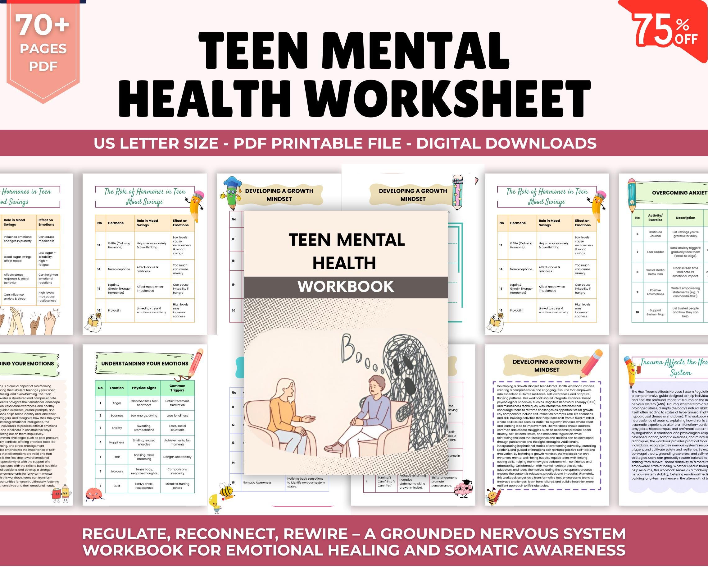 Teen Mental Health Workbook, Social Emotional Learning, Anxiety ...