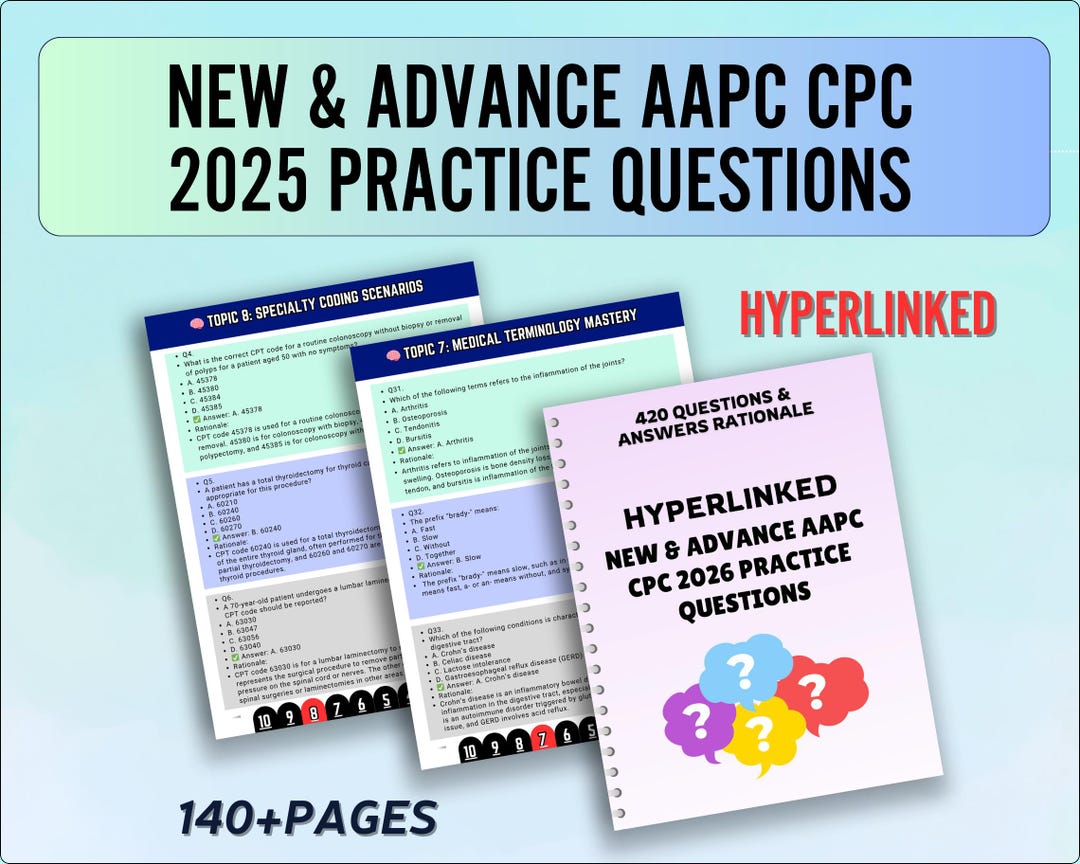 420 AAPC CPC 2025 Practice Questions - Etsy