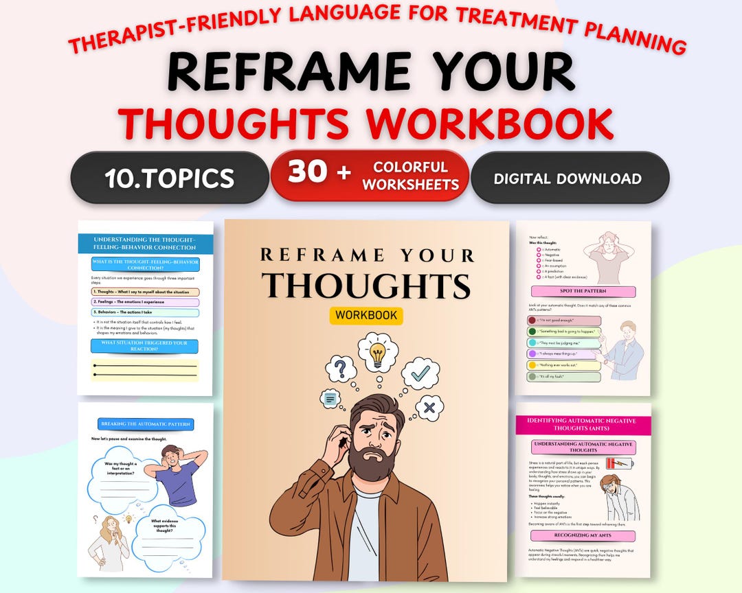 Reframe Your Thoughts Workbook: Cognitive Distortions & Reframing ...