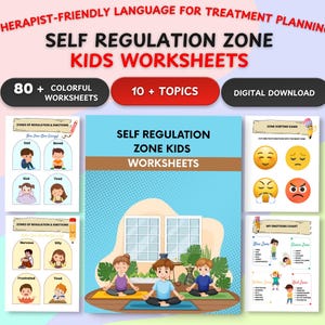 Self Regulation Zone Kids Worksheets: Social Emotional Learning, Calm ...