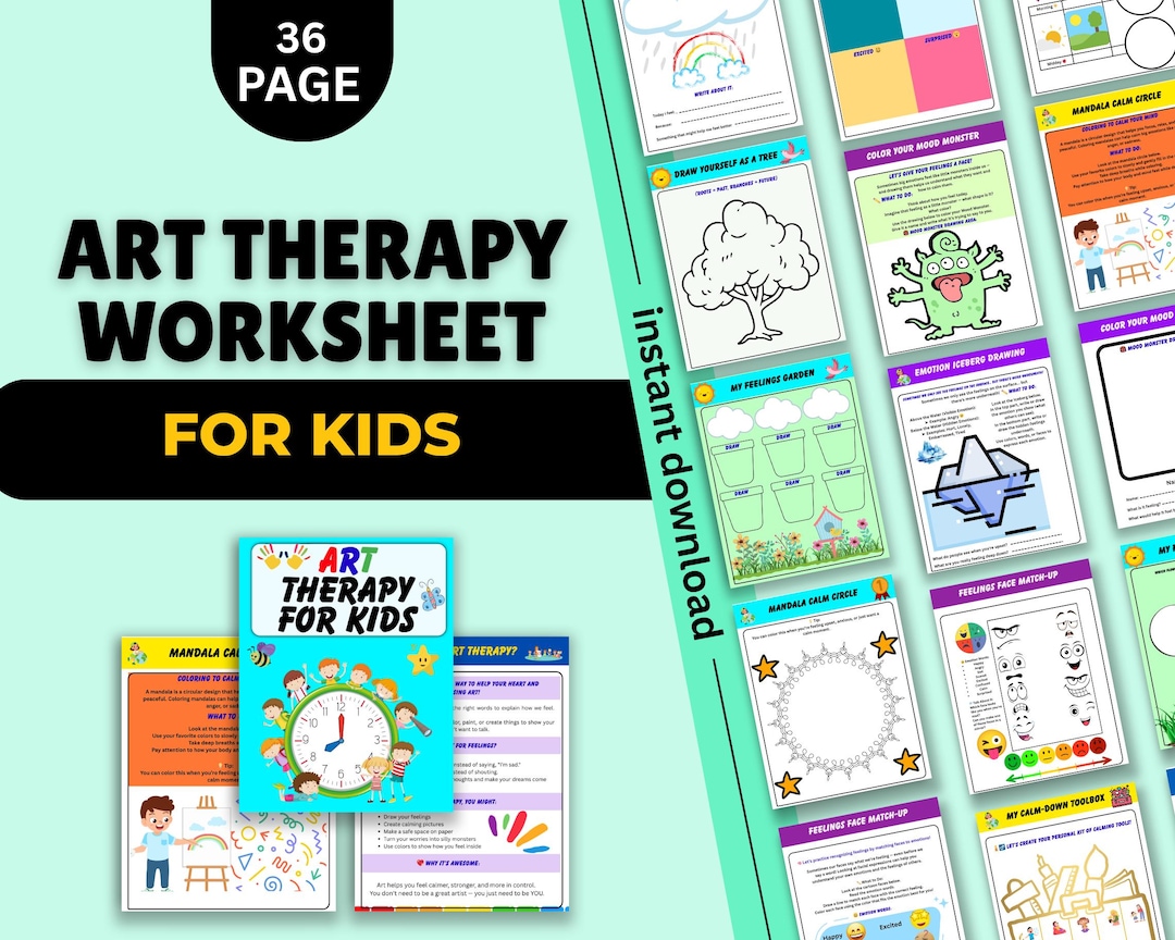 Art Therapy Worksheets for Kids, Play Therapy, for School Counselors ...
