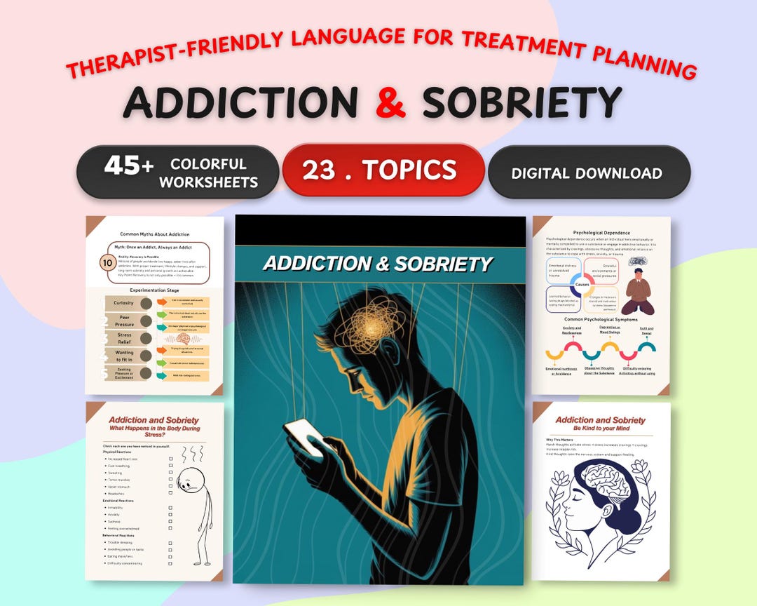 Addiction Recovery Worksheets | Sobriety, CBT Therapy Tools (digital ...