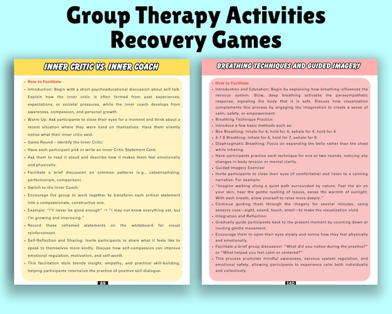 Substance Abuse Recovery Games | Group Therapy Activities (PDF) - Etsy
