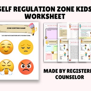 Self Regulation Zone Kids Worksheets: Social Emotional Learning, Calm ...