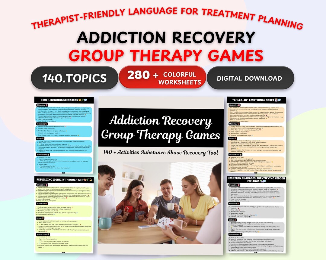 Recovery-focused Group Therapy Games: 140 Activities Substance Abuse ...