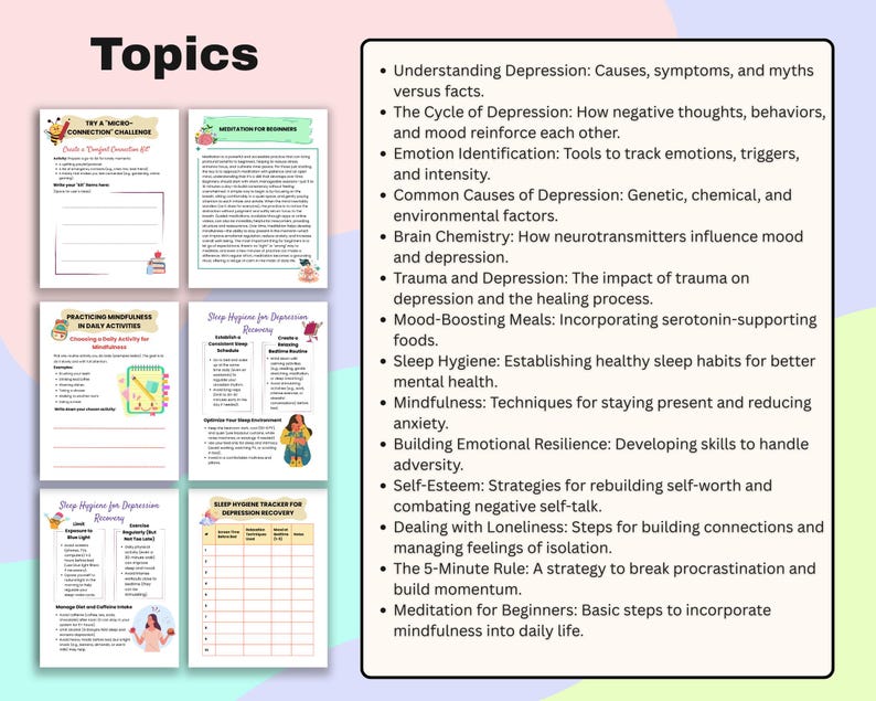 Breaking the Depression Cycle Workbook, CBT, ACT, Coping Skills ...