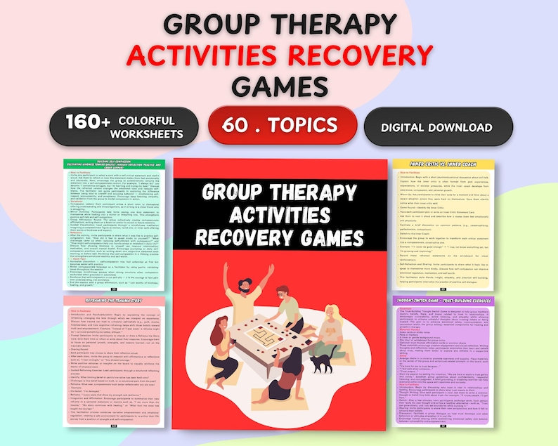 Substance Abuse Recovery Games | Group Therapy Activities (PDF) - Etsy