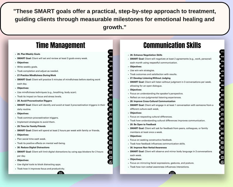 SMART Goals & Objectives for Therapy Sessions — Treatment Planning ...
