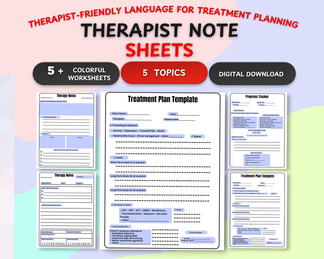 Therapist Progress Note Template: Counseling Documentation - Etsy