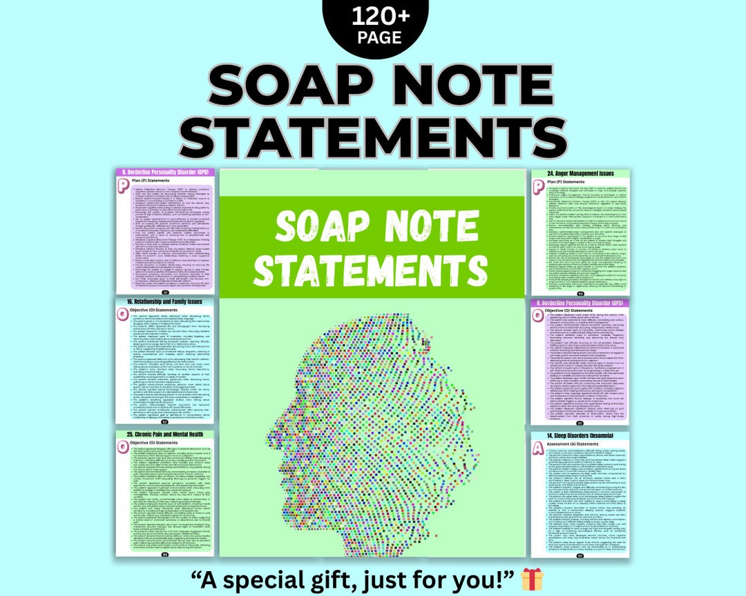 2400 Soap Note Statements | Therapy Intervention Examples Reference ...