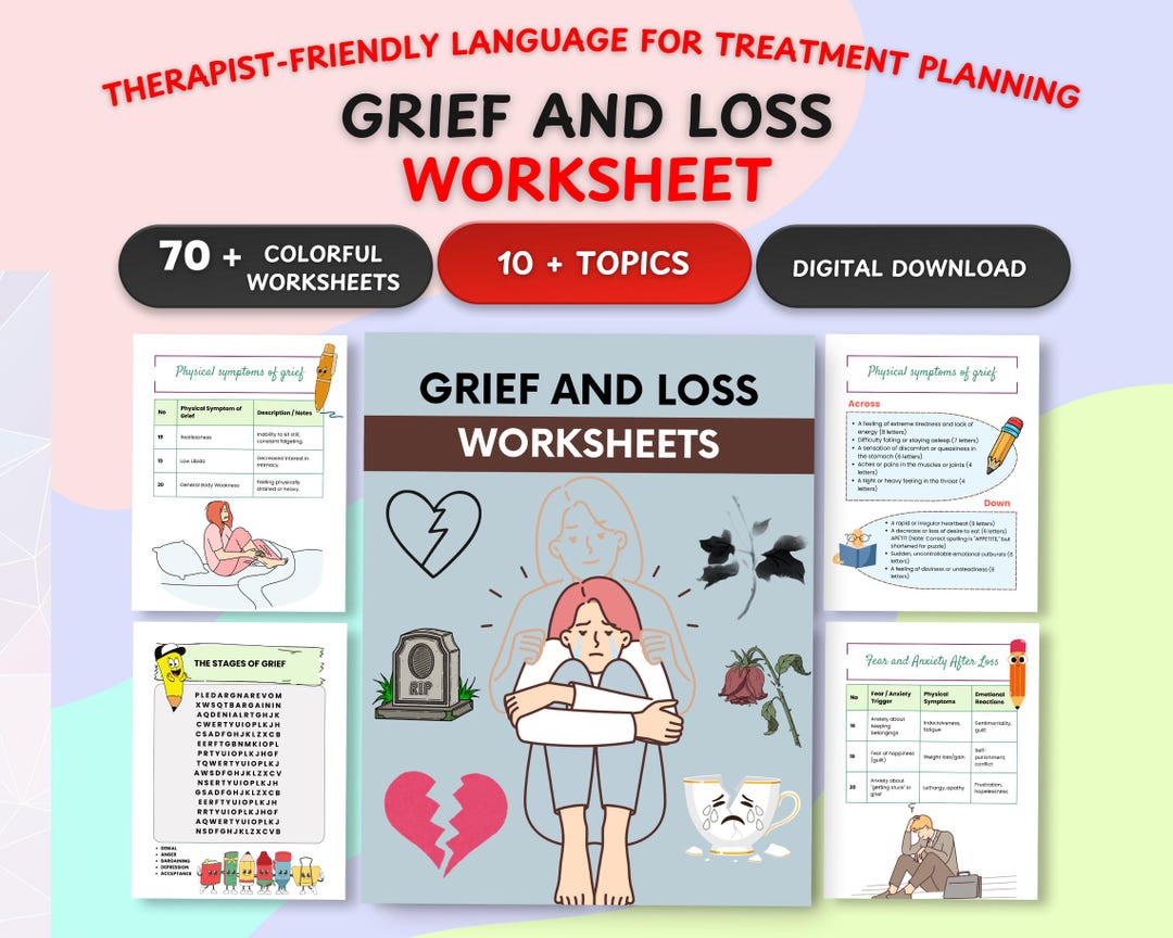 Grief and Loss Workbook: Therapy Worksheets for Teens & Adults - Etsy