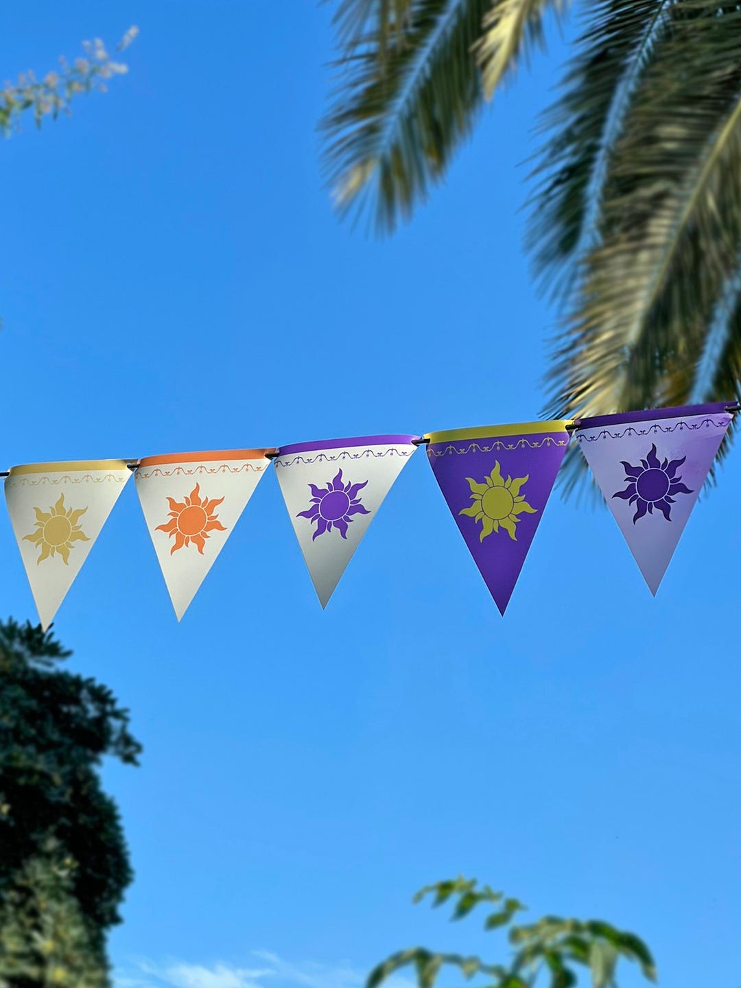 Tangled Pennant Banner, Waterproof Party Decor, Fairytale Triangle Flag ...